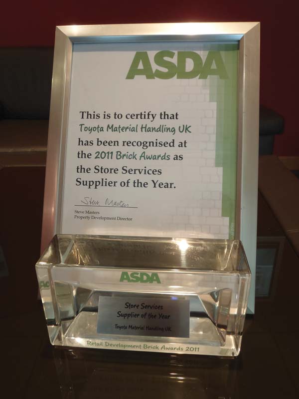 Toyota win supplier of the year 2011 for ASDA Retail Store Services ...